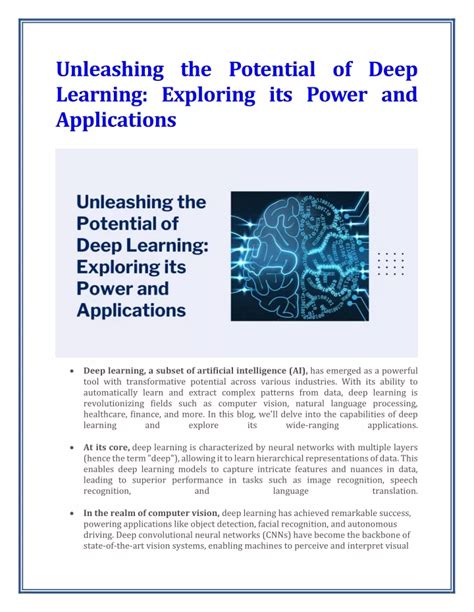 Ppt Unleashing The Potential Of Deep Learning Exploring Its Power And Applications Powerpoint