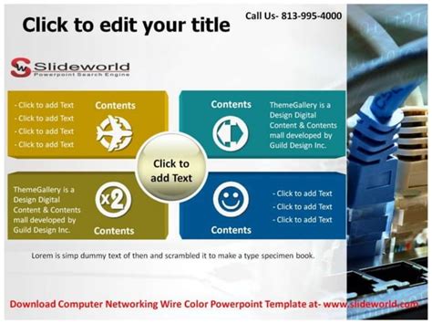 Computer Networking Wire Color Powerpoint Templates Ppt