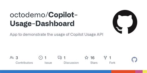 Github Octodemocopilot Usage Dashboard App To Demonstrate The Usage Of Copilot Usage Api