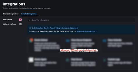 Missing Integrations From Installed Integrations Kibana Discuss The Elastic Stack