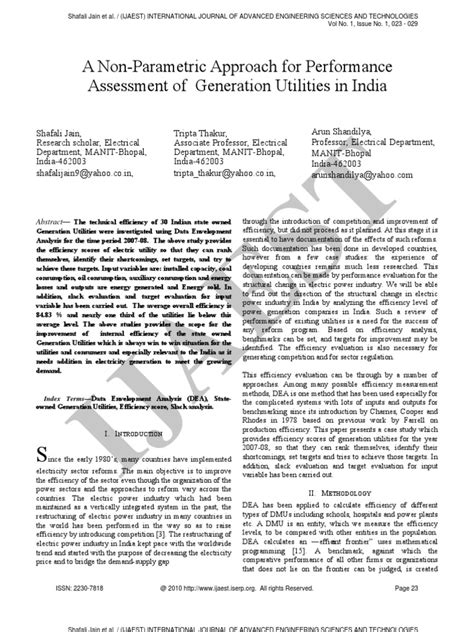 Pdf 4 Ijaest Volume No 1 Issue No 1 A Non Parametric Approach Parametric Approach Parametric