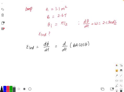 solved a rectangular loop area 0 65m turns in a uniform magnetic