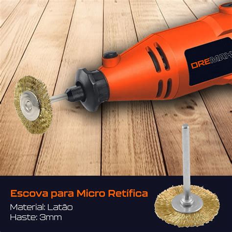 Comprar Escova Circular Latão 25mm Para Micro Retíficas Haste 3mm A