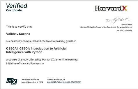 Vaibhav Saxena On Linkedin Ai Machinelearning Harvardx Python