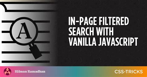 In Page Filtered Search With Vanilla Javascript