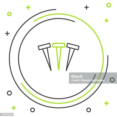흰색 배경에 격리 된 라인 금속 손톱 아이콘 다채로운 개요 개념 벡터 강철에 대한 스톡 벡터 아트 및 기타 이미지 강철 건설 산업 건축하기 Istock