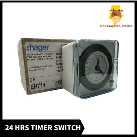 Original Hager 24hrs Timer Switch Time Switch Eh711 Size 72x72