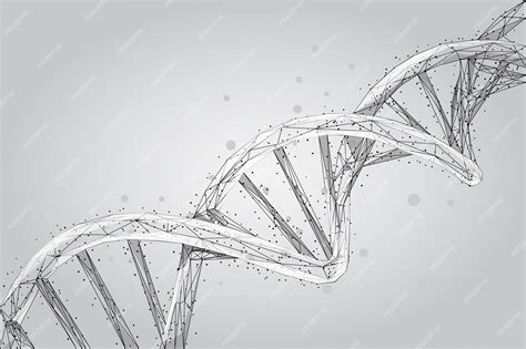 Premium Vector Abstract 3d Polygonal Wireframe Dna Molecule Helix Spiral