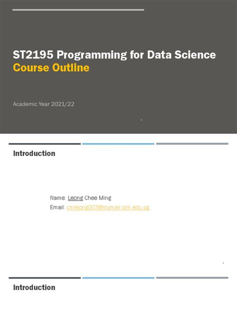 St2195 Programming For Data Science Course Outline Pdf Computer Programming Visualization