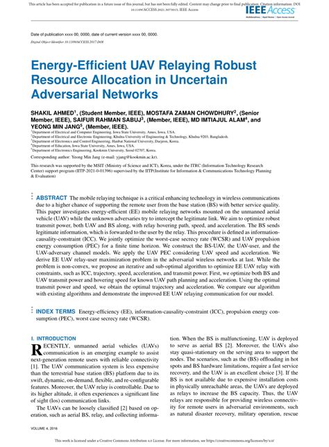 Pdf Energy Efficient Uav Relaying Robust Resource Allocation In Uncertain Adversarial Networks