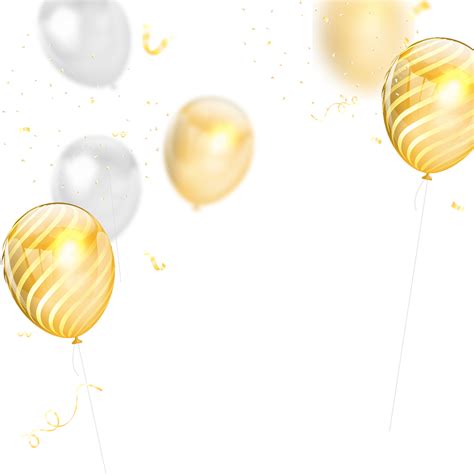 생일 파티 풍선 황금 리본 벡터 파티 풍선 금색 황금 Png 일러스트 및 벡터 에 대한 무료 다운로드 Pngtree