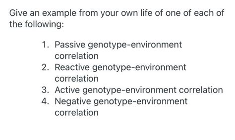 Solved Give An Example From Your Own Life Of One Of Each Of