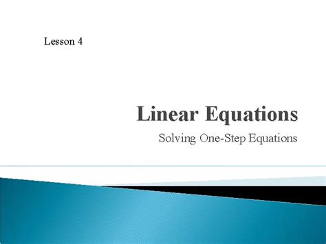 Lesson Linear Equations Solving OneStep Equations WarmUp