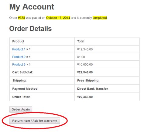 WooCommerce Warranties And Returns Documentation Woocommerce Dropshippers