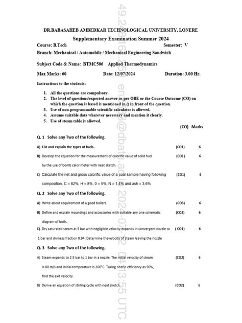Applied Thermodynamics Pdf Steam Energy Conversion