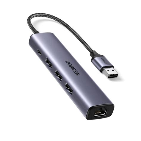 Ugreen 60554 Usb 3 0 To Gigabit Ethernet Adapter 5 In 1 Multiport Hub