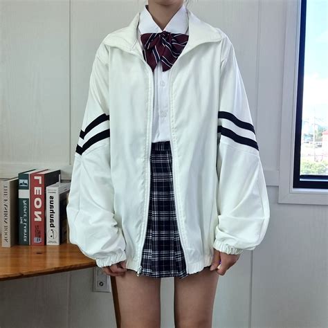 라라데이 사선 배색라인 바람막이 집업 점퍼 자켓남녀공용 오버핏 운동점퍼 교복필수템 간절기