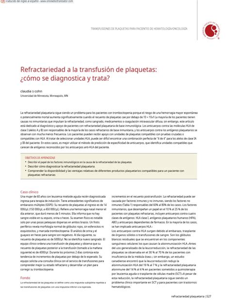 Platelet Transfusion Refractoriness How Do Ien Es Pdf Antígeno Leucocitario Humano Plaqueta