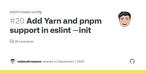 Add Yarn And Pnpm Support In Eslint Init Issue 20 Eslint Create