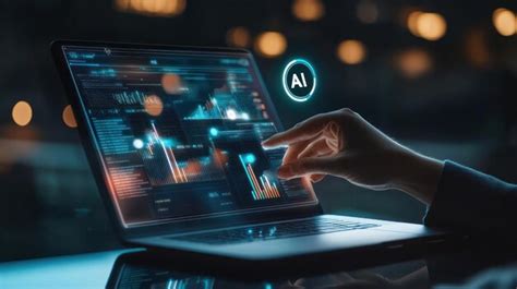 Ai Data Analysis On Laptop Premium Ai Generated Image