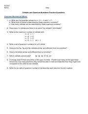 Quantum Numbers Worksheet Pdf SCH4U Name Date Orbitals And Quantum Numbers Practice