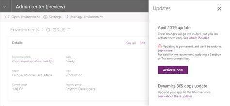 Microsoft Dynamics April Update Was That V Chorus