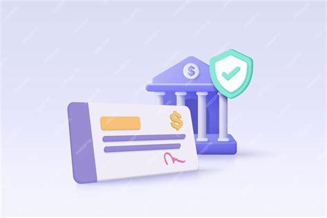 자금 이체 비즈니스 송장 청구서 은행 지불 영수증으로 3d 은행 수표 송장을 계산하고 지불하는 재무 연간 계정 구성 3d 은행 아이콘 벡터 렌더링 그림 프리미엄 벡터