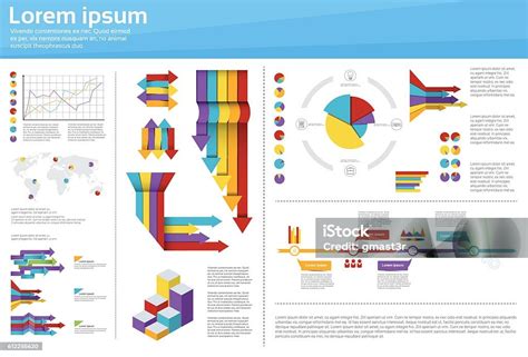 Graph Set Finance Diagram Infographic Icon Financial Business Chart