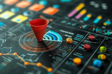 A Red Cone Placed On Top Of A Graph Illustrating Data Visualization And Analysis Generate A