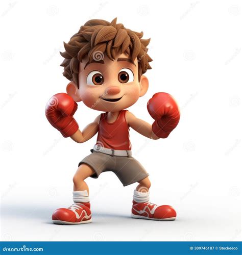 3d Riley Boxing Playful And Dynamic Character In Isolated Setting