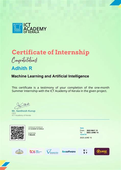 Adhith R On Linkedin Successfully Completed Internship At Ict Academy