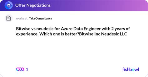 Bitwise Vs Neudesic For Azure Data Engineer With 2 Fishbowl
