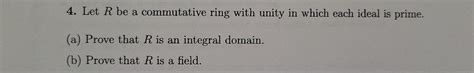 solved 4 let r be a commutative ring with unity in which