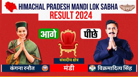 Mandi Lok Sabha Result Live मंडी सीट पर विक्रमादित्य सिंह 36 हजार