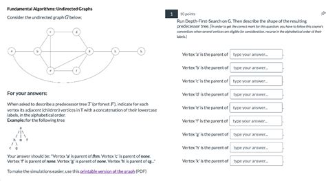 Solved Fundamental Algorithms Undirected Graphs Consider