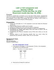 CSE Design Digital Lab Pdf Purpose Lab A Bit Comparator And Spartan FPGA Simulation