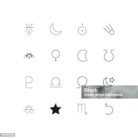 점성술 선형 얇은 아이콘 설정합니다 간단한 벡터 아이콘 설명 0명에 대한 스톡 벡터 아트 및 기타 이미지 0명 달 하늘 디자인 Istock
