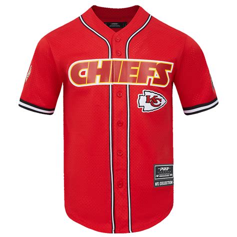 Nfl Kansas City Chiefs Mens Mesh Button Down Shirt Redblack Pro