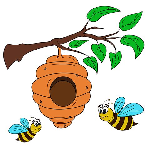 How To Draw A Bee Hive Really Easy Drawing Tutorial