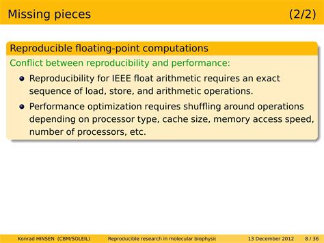 Reproducible Research In Molecular Biophysics And Structural Biology Ppt