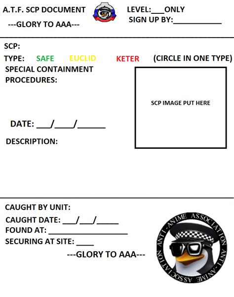 A T F Scp Document Blank Template Imgflip