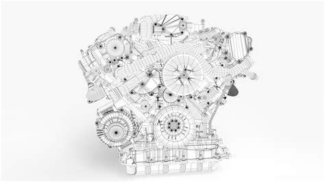 3d V6 Engine Model Model Turbosquid 2128612