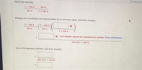 Solved Verify The Identity 1 Cos A Sin A Sin A 1 Cos A