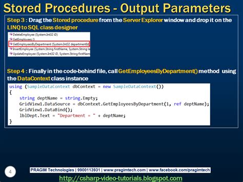 Sql Server Net And C Video Tutorial Part 6 Stored Procedures With Output Parameters In