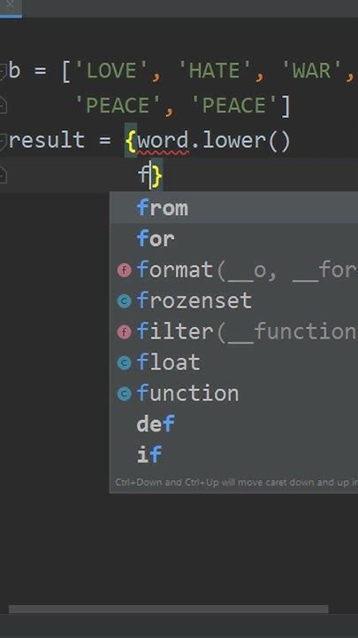 Set Comprehension No Duplicates Upper Lower Case Python Shortsfeed Shorts Trending