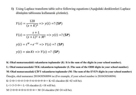 Solved Using Laplace Transform Table Solve Following Chegg