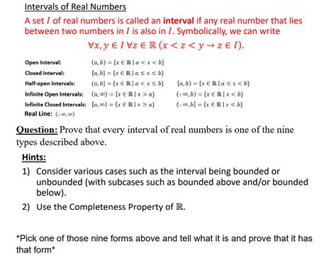 Solved Intervals Of Real Numbers A Set I Of Real Numbers Is Chegg Com