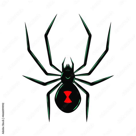 Black Widow Spider Shape Silhouette Insect Icon Symbol Vector