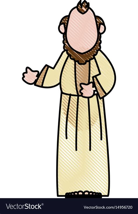 Wise Man Cartoon Epiphany Tradition Icon Vector Image