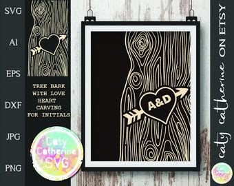 Tree With Initials Svg Etsy
